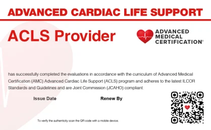 ACLS Certification Renewal Online - Advanced Cardiovascular Life Support | Advanced Medical ...